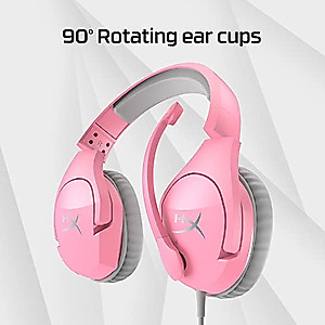 HyperX Cloud Stinger – Gaming Headset, Memory Foam, Soft Leatherette, Durable Steel Sliders, Swivel-to-mute Noise-Cancelling Microphone, Works on PC, PS4, PS5, Xbox and Mobile – Pink