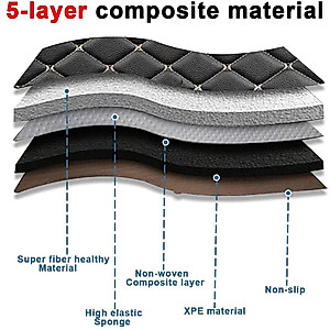 Car Floor Mats for Dodge Journey 7seat 2009-2017,Leather Luxury Floor Liner All Weather Protection Carpet,red and Black