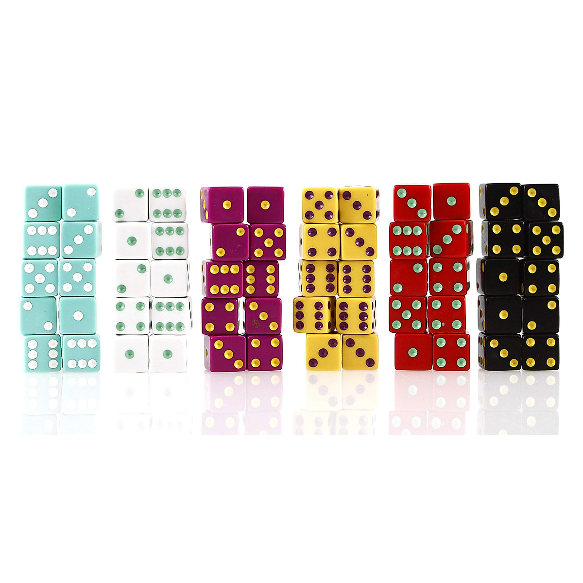 TENZI Party Pack Dice Game Bundle with 77 Ways to Play A Fun, Fast Frenzy for The Whole Family - 6 Sets of 10 Colored Dice - Colors May Vary