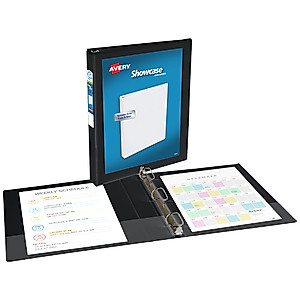 Avery Economy Showcase View Binder with 1-Inch Round Ring, Black, One Binder (19600)