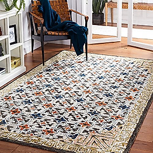 Safavieh Aspen Collection 9' x 12' Blue/Taupe APN294M Handmade Boho Wool & Viscose Area Rug