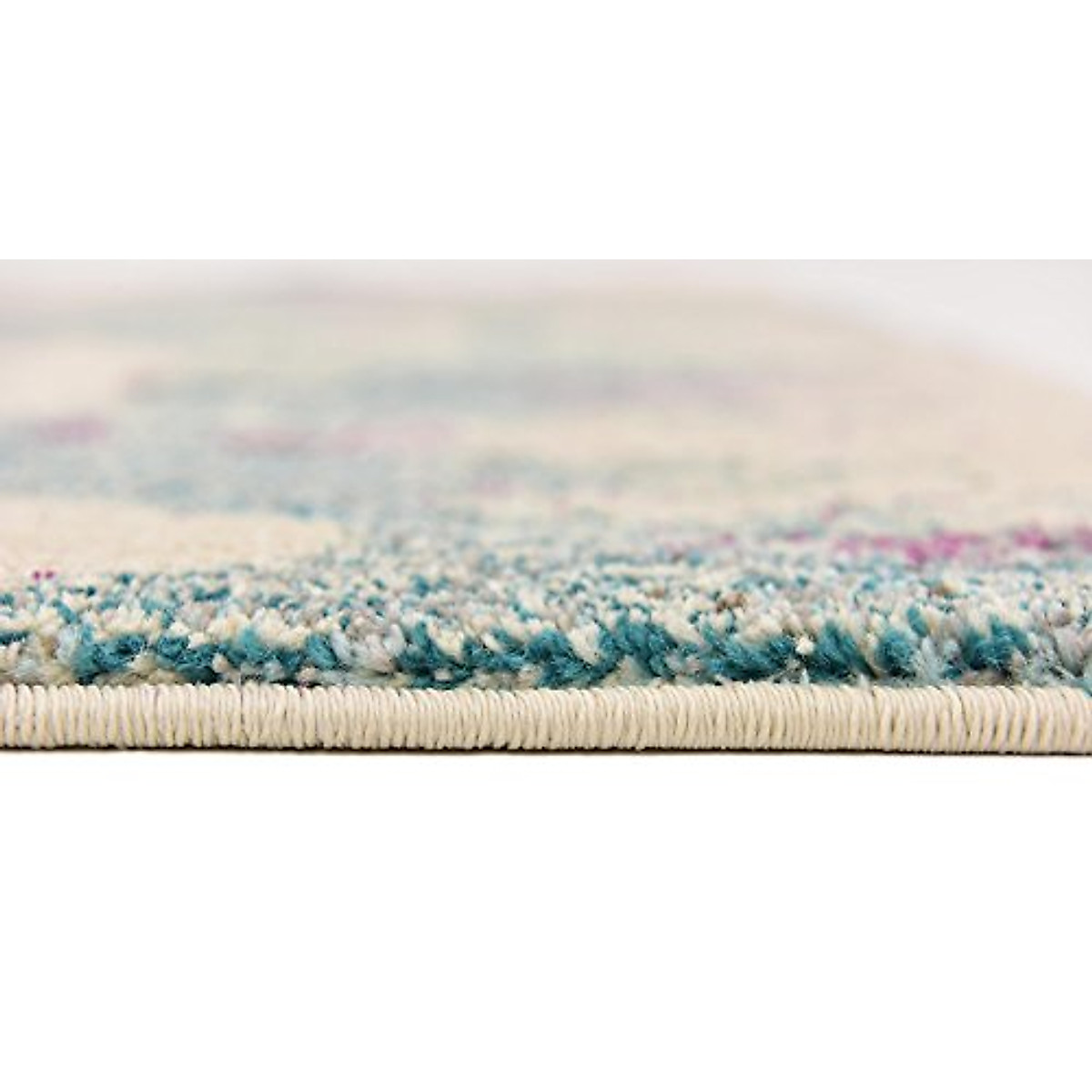 Unique Loom Positano Collection Coastal Modern Coral Lobster Shells Light Blue Area Rug (4' x 6')