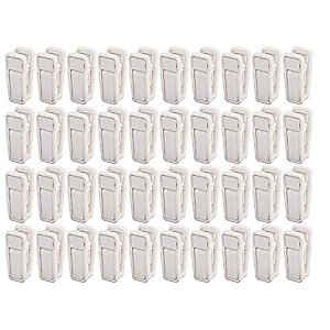 KISEER Plastic Baby Hanger Clips, 40 Pcs Slim-line Finger Clips Set Clothes Hanger Velvet Hanger (White)