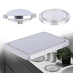 Stainless steel embedded built-in cover square, Square Built-In Countertop Trash Bin Cover Swing Flap Lid Kitchen Recessed Usa Flip Cover,Built-In Balance for Can Dustbin Garbage Rubbish Container