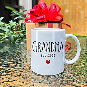 Dnuiyses Grandparents Est 2024 Coffee Mugs Set of 2, Pregnancy Reveal, New Great Grandma Gift, New Baby Announcement, Baby Reveal, Surprise Publicity Mug Gifts, New Grandma Gift-59