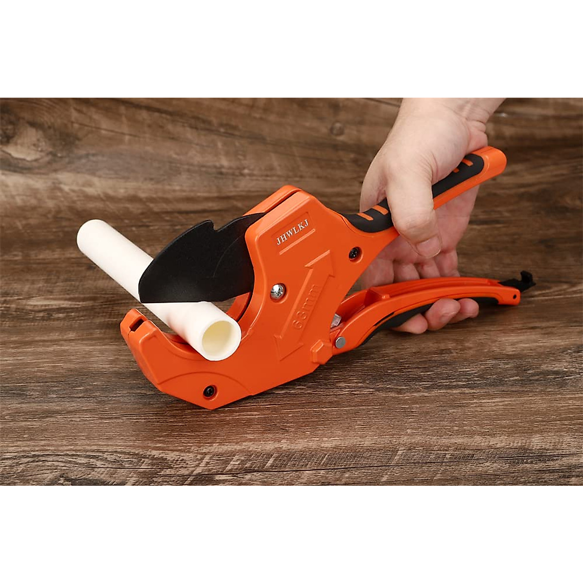 Ratchet Pvc Pipe Cutter, Cuts up to 2-1/2", PVC Cutter 2 Inch, Sk5 blade and aluminum alloy body, Cutting for PEX, PVC, and PPR Pipe, Etc,Ideal for Home Working and Plumbers