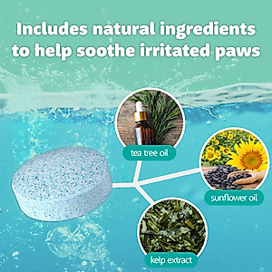 Evergreen Pet Supplies Dog Paw Cleaning Tablets - 100 Count, 4g Tea Tree Oil Fizz Tablets - Dog Itchy Paw Relief - Deep Cleans, Soothes, Moisturizes Yeasty Paw Pads - Helps Stop Frequent Paw Licking