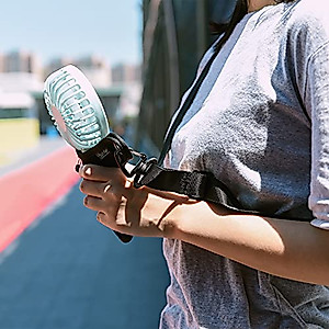 Beautyflier Mini Handheld Fan Holder, Portable Personal Hand Fan Sleeves, with Neck Lanyard, Free Your Hands(Black)