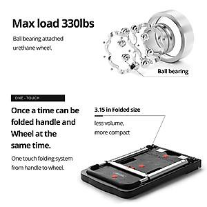 Platform Hand Truck Brake Push Cart Dolly by Rotihomesys, Moving Cart with Wheels Foldable, Utility Cart with 330LB Weight Capacity for Easy Storage and 360 Degree Swivel Wheels (Black)