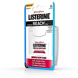 Listerine Gentle Gum Care Interdental Floss for Sensitive Gums, Oral Care, Mint, 50 Yards (Pack of 6)