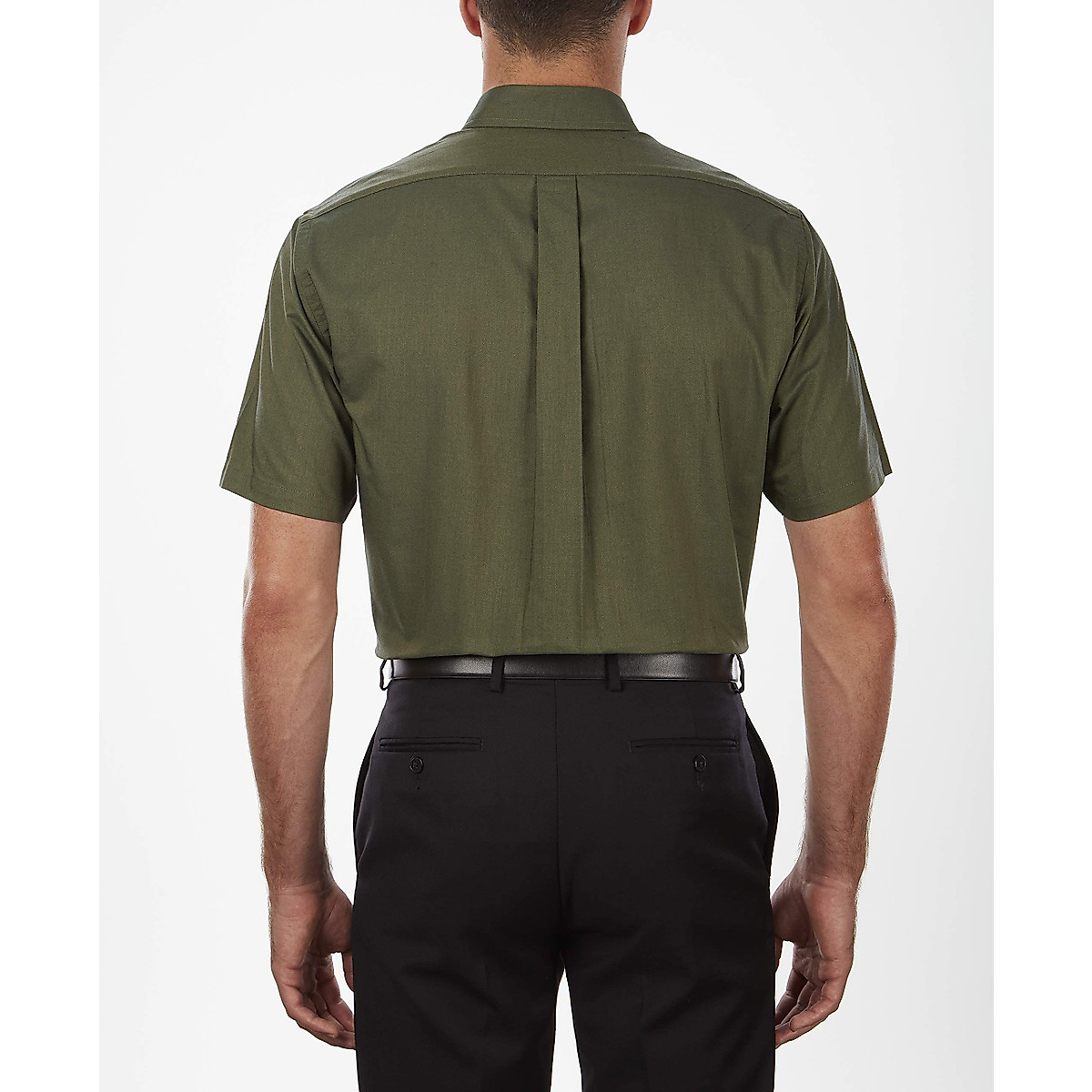 Van Heusen Men Short-Sleeve Wrinkle-Resistant Oxford (56850) - Dark Green - XX-Large