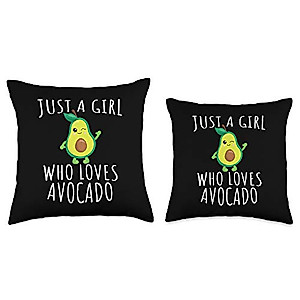 Just a girl who loves Apparel Just a Girl who Loves Avocado-Funny Guacamole Throw Pillow, 16x16, Multicolor