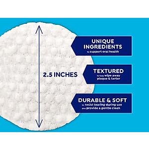 Naturel Promise Fresh Dental Clean Teeth Dental Wipes for Pets, 50 Count, Fresh Mint - Helps Remove Plaque, Tartar & Freshen Breath - Made in The USA