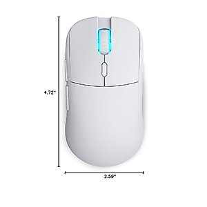 PWNAGE Ultra Custom Wireless Symm 1 Gen 2.0 - Ultra Lightweight Honeycomb Design Gaming Mouse 3370 Sensor - PTFE Skates - 6 Buttons - 74G (White, Solid Sides)