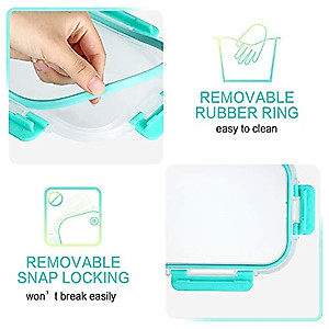 M MCIRCO [10-Pack,22 Oz Glass Meal Prep Containers,Glass Food Storage Containers with lids,Glass Lunch Containers,Microwave, Oven, Freezer and Dishwasher, Green