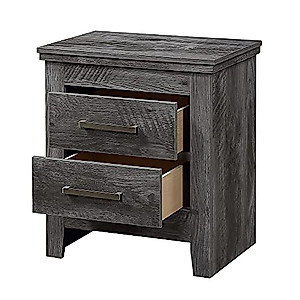 Acme Furniture Vidalia Nightstand, Rustic Gray Oak