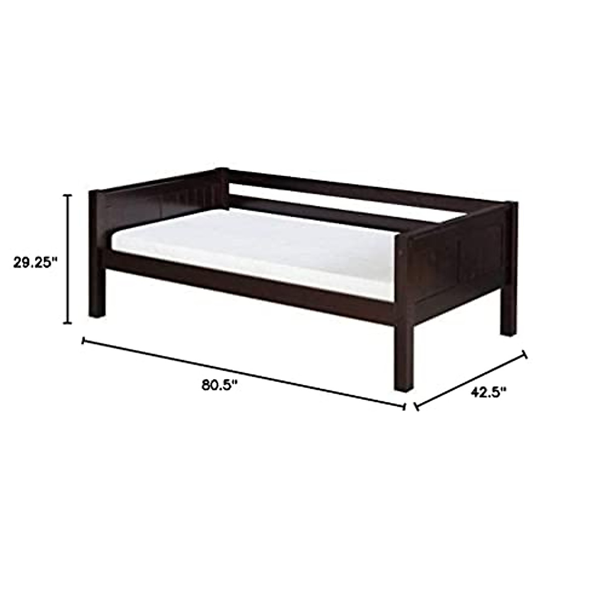Camaflexi Panel Style Solid Wood Day Bed, Twin, Cappuccino