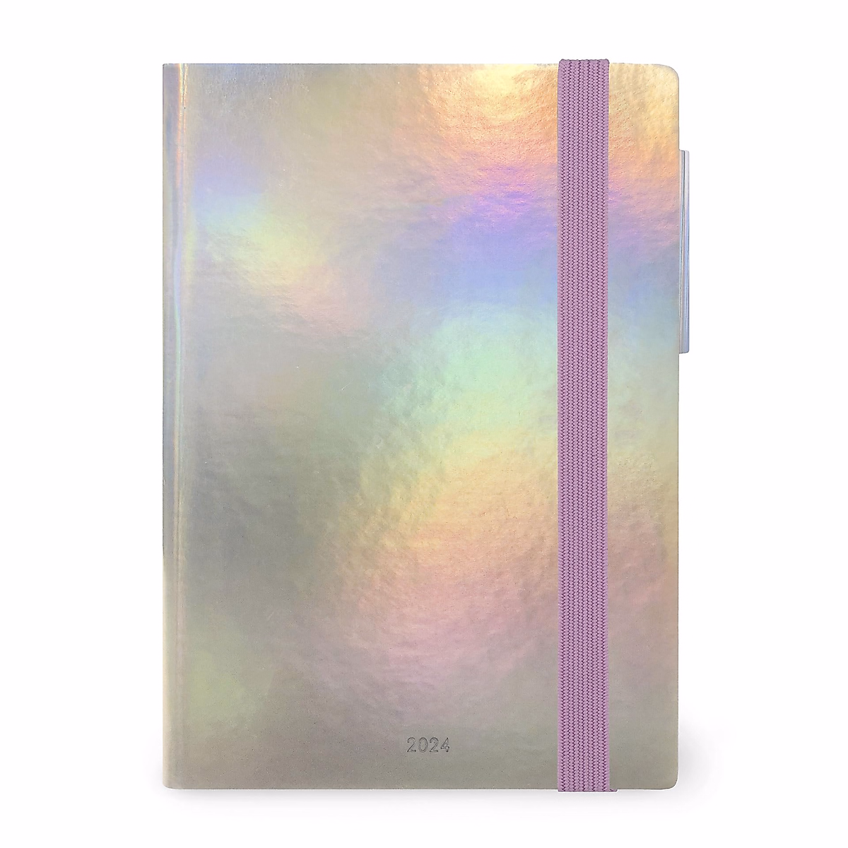 Legami - Small Weekly Planner, 12 Months, from January 2024 to December 2024, Elastic Closure, January 2025 Monthly Planner, Final Pocket, Address Book, 9.5 x 13.5 cm, Holo Fairy Colour