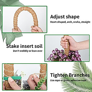 Galiejar Moss Pole,27'' Bendable Moss Pole for Plants Monstera,Plant Stakes Plant Support Monstera Pole Moss Poles for Climbing Plants (2PC)