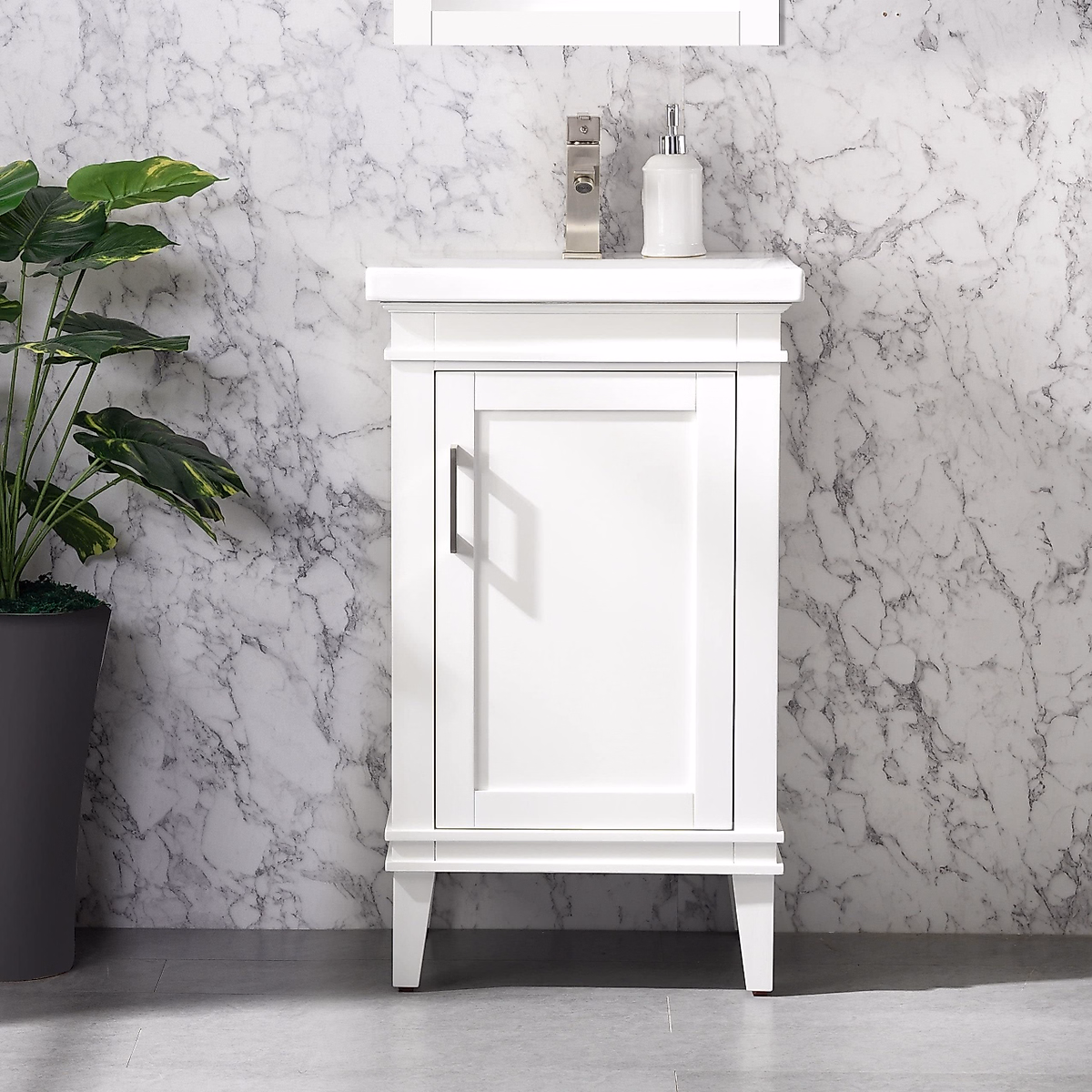 UrbanFurnishing.net Avery 20" Single Bathroom Vanity with Porcelain Top - White