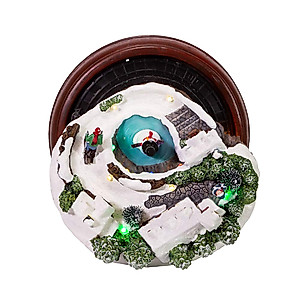 Kurt S. Adler 7.5-Inch Battery-Operated LED Musical Village and Train Table Piece, Multi
