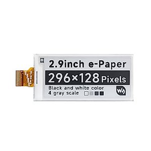 Waveshare 2.9inch E-Ink Raw Display Compatible with Raspberry Pi 4B/3B+/3B/2B/B+/A+/Zero/Zero W/WH/Zero 2W Series Boards 296x128 Resolution with SPI Interface Without PCB Supports Partial Refresh
