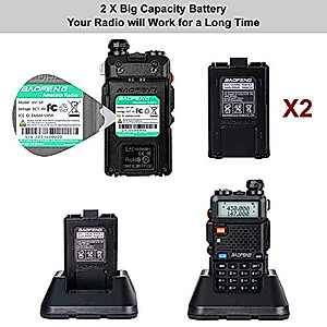 BaoFeng UV-5R 8 Watt Ham Radio BaoFeng Radio with Extra 1800mAh Battery and TIDRADIO 771 Antenna Dual Band Ham Radio Handheld Includes Full Kit BaoFeng Walkie Talkie