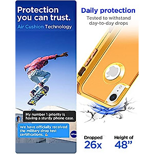 AICase Rugged Case for iPhone XR,Heavy Duty 3-Layer Pocket-Friendly Durable Military Grade Protection Shockproof/Drop Proof Protective Cover for iPhone XR 6.1”_7 Yellow