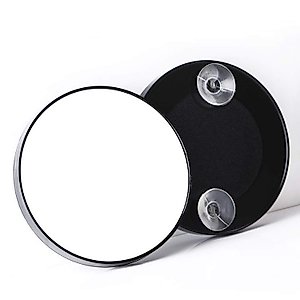 REVELÉ 12X Magnifying Makeup Mirror, Portable Round Hand Mirror with 2 Suction Cups for Wall Mounting, Use for Makeup Application, Tweezing, and Blackhead/Blemish Removal