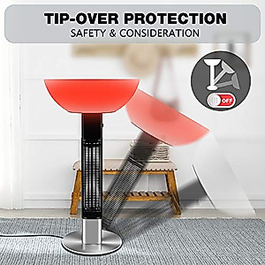 Antarctic Star 1500W Outdoor Electric Infrared Patio Heater, Freestanding Infrared Heater with Adjustable LED Light，Remote Control, Waterproof and Tip Over Protection for Patio,Lawn and Garden