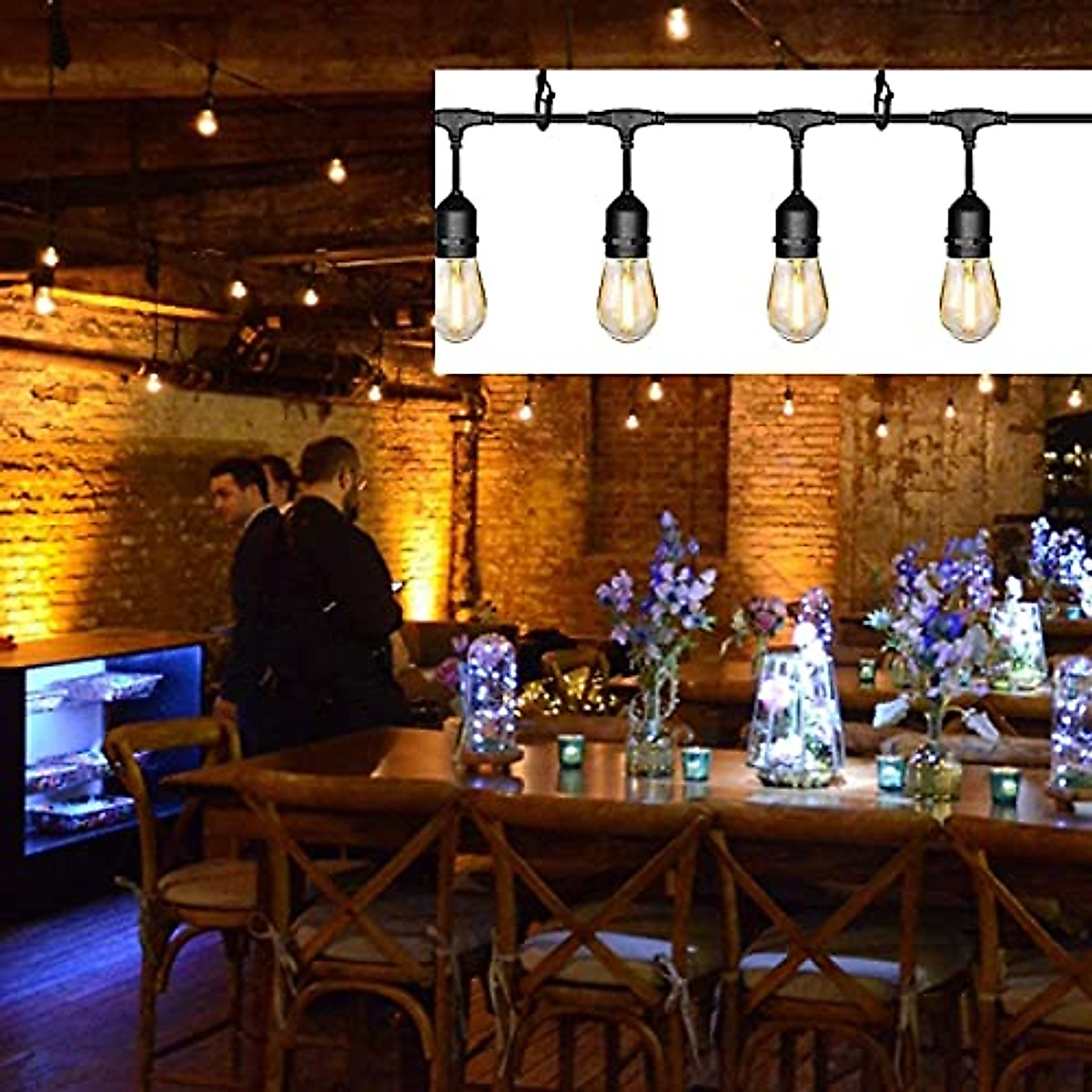 24 Pack Ceiling Hooks for Hanging Plants/ Outdoor String Lights, Screw Hooks with Safety Buckle, Wall Hangers and Light Hangers for Christmas Party Festival Decorations, Easy Release