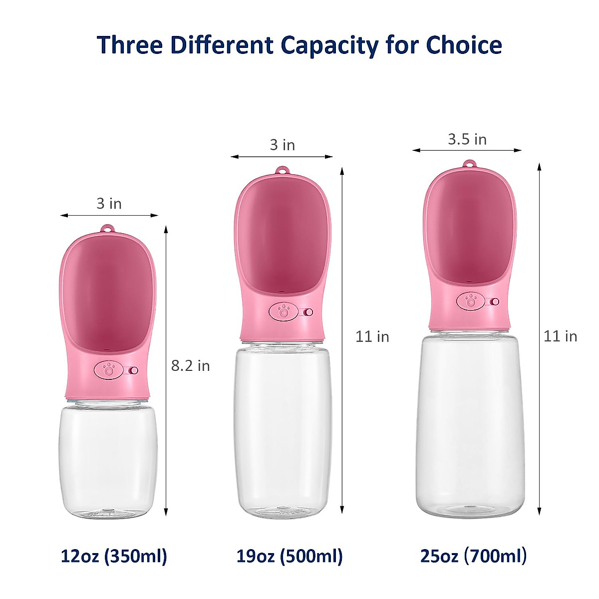 WePet Portable Dog Water Bottle with Food Container, 12 OZ + 6 OZ, Leak Proof Puppy Water Dispenser with Drinking Feeder for Pets Outdoor Walking, Hiking, Travel, Food Grade Plastic