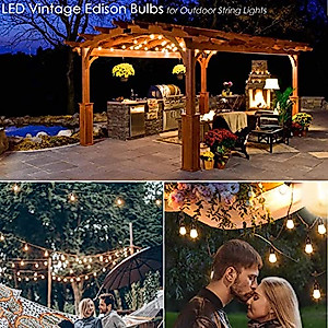 LONIUTO Outdoor String Lights, 200 FT LED String Outdoor Lights Waterproof & Shatterproof, Patio Hanging Lights with 50 Bulbs, Camping Decorative Lights for Outdoor Backyard Garden Decor