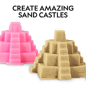 National Geographic Blue Marble Moon Sand - 12 Lbs. of Play Sand with Castle Molds (Natural) - A Fun No Mess Sensory Activity, Kids Fake Sand Play Set, Sensory Bin Filler