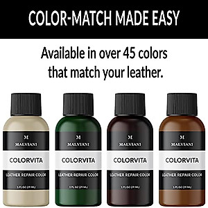 MALVIANI Leather Repair Color Restorer - Light Gray - Restore Sofa, Car Seat, Bag, Furniture & Couch - 1 oz.