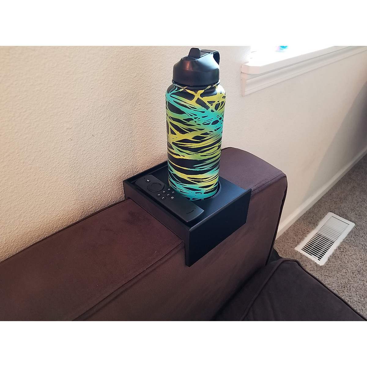 Cup holder/smartphone and remote accessories tray, compatible with lovesac sectional