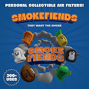 Smoke Fiends Portable & Eco-Friendly Personal Air Filter | Discreet HEPA & Carbon Filtration | Biodegradable & Up to 300+ Uses | Keychain Design for On-the-Go Freshness (Blaze)