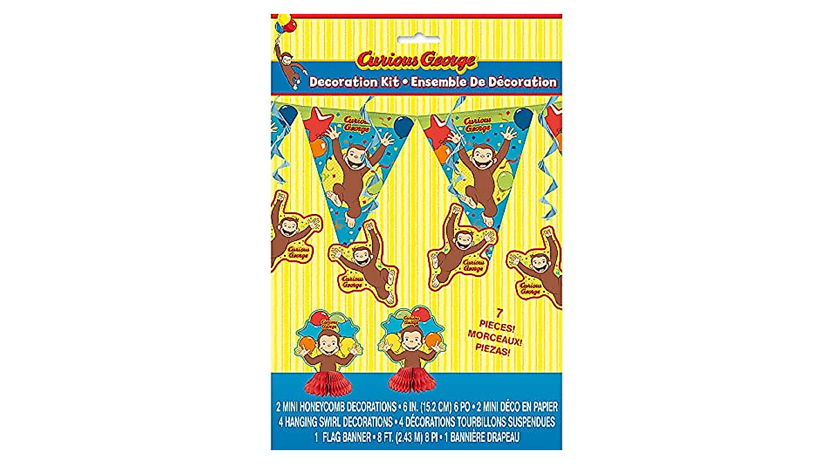 Curious George Party Decorating Kit | 7-Piece Jungle Celebration