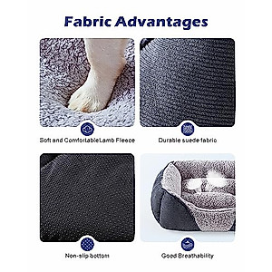 AIPERRO Dog Beds for Small Dogs, Dog Bed Small Size Dog Washable, Orthopedic Dog Bed Indoor, Sofa Bed Soft Sleeping Puppy Dog Beds Breathable Cuddler Pet Bed with Anti-Slip Bottom 20 * 19In