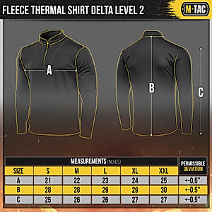 M-Tac Thermal Underwear for Men Fleece Lined Compression Shirt Delta Level 2 (Black, M)