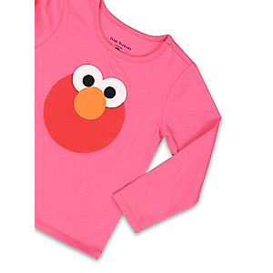 Isaac Mizrahi Loves Sesame Street Elmo Toddler Baby Long Sleeve T-Shirt Tee (2T, Pink)