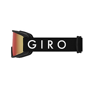Giro Semi Ski Goggles - Snowboard Goggles for Men, Women & Youth - Black Core Strap with Amber Scarlet/Yellow Lenses