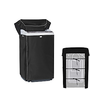 Portable Washing Machine Cover,Top Load Washer Dryer Cover,Waterproof Full-Automatic/Wheel Washing Machine Cover(20"20"34"inches,Black)