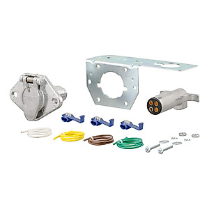 CURT 58677 Vehicle-Side and Trailer-Side 4-Pin Round Wiring Harness Connectors