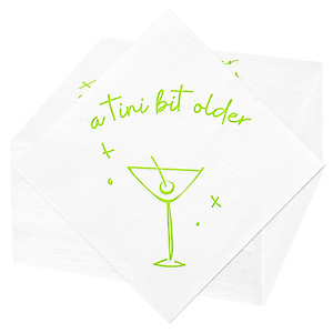 100Pcs A Tini Bit Older Paper Napkins Margarita Birthday Party Napkins Coquette 21st Bday Luncheon Cocktail Napkins for Martini Bachelorette Birthday Fiesta Party Supplies Table decorations