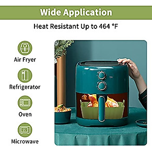 2-Pack OUTXE 9 inch Square Silicone Air Fryer Liners for 6QT to 9QT Reusable Large Air Fryer Insert Silicone Air Fryer Cover Easy Cleaning for Oven Accessories (Green+Grey)