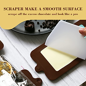 Chocolate Candy Bar Mold Silicone with 50 Clear Wrappers/Stickers/Plastic Scraper and Reusable Storage Bag, Lover Mothers Fathers Valentine's Day DIY Chocolate Molds Gift