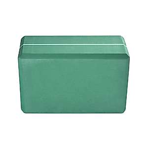 Hugger Mugger 4" Foam Yoga Block - Evergreen - strong and stable, beveled edges for comfort, most favored block size, helps with alignment and support in many poses