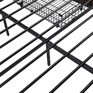 HAUSHECK Queen Size Bed Frame, Queen Platform Bed w/ 4 Large Storage Drawers on Wheels, Metal Bedframe No Box Spring Needed w/Strong Metal Slat Support Mattress Foundation for Kids, Teen & Adults