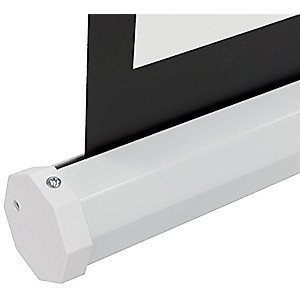 Displays2go 63 x 36 Inch Projector Screen with Height Adjustable Tripod Stand – Black (PRSTRI72)